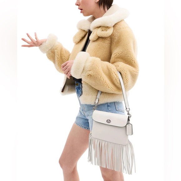 Coach | Bags | Coach 964 Fringe Bag Chalk White Leather New | Poshmark